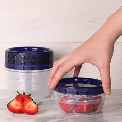 [4 PACK] 8oz Twist Top Storage Containers - Airtight Plastic Food Storage Canisters with Twist & Seal Lids, Leak-Proof - Meal Prep, To Go, Reusable, Stackable, BPA-Free Snack Containers (8 Ounce)