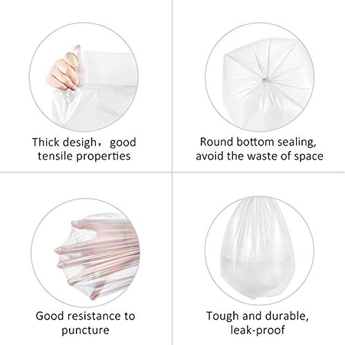 Small Trash Bags, Magesh 4 Gallon Trash Bag/Small Garbage Bags, Strong Wastebasket Liners for Bathroom Bedroom Office Trash Can, Clear 200 Counts