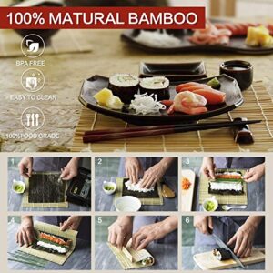 Sushi Making Kit, 28 Pcs Sushi Bazooka Maker with Bamboo Rolling Mat, Chopsticks, Paddle, Spreader, Sushi Knife for Sushi Lovers Beginners, DIY Sushi Roller Machine