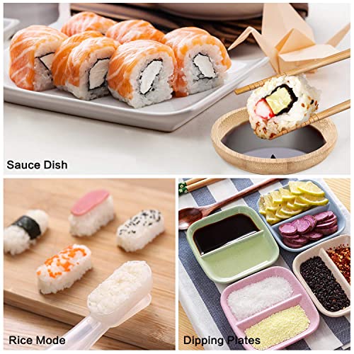 Sushi Making Kit, 28 Pcs Sushi Bazooka Maker with Bamboo Rolling Mat, Chopsticks, Paddle, Spreader, Sushi Knife for Sushi Lovers Beginners, DIY Sushi Roller Machine