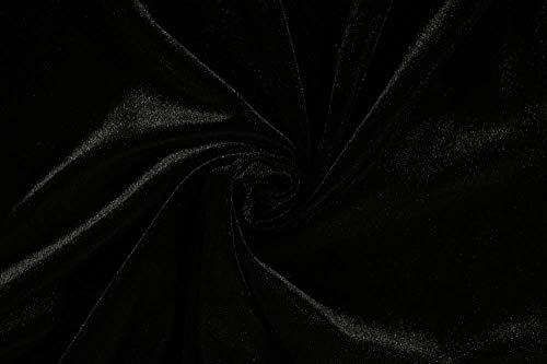 Fabric Merchants Stretch Velvet Fabric by The Yard, Black 5 Yards