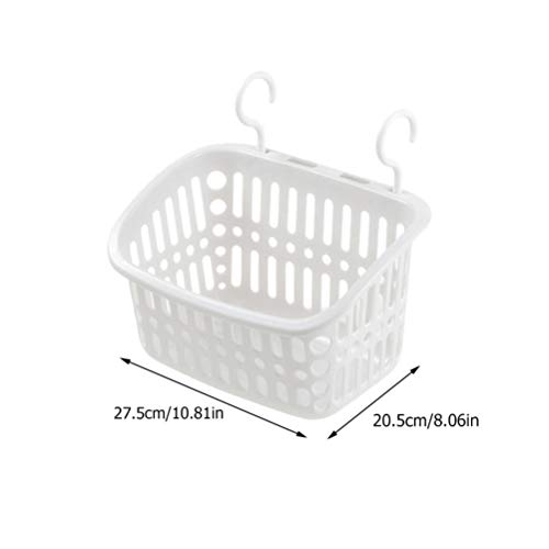 Hemoton 2pcs Hanging Plastic Storage Basket Over The Cabinet Sink Organization Sundry Holder Container Box for Kitchen Bathroom Cabinet