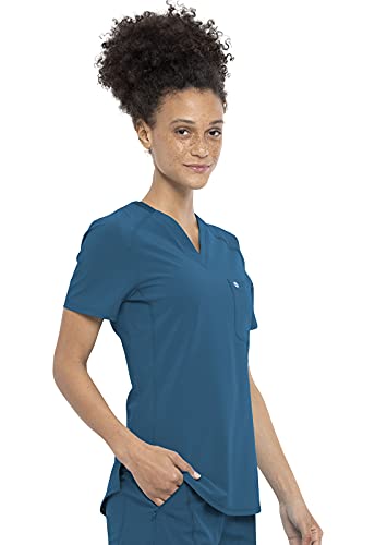 Cherokee Infinity Women Scrubs Top V-Neck CK687A, L, Caribbean Blue