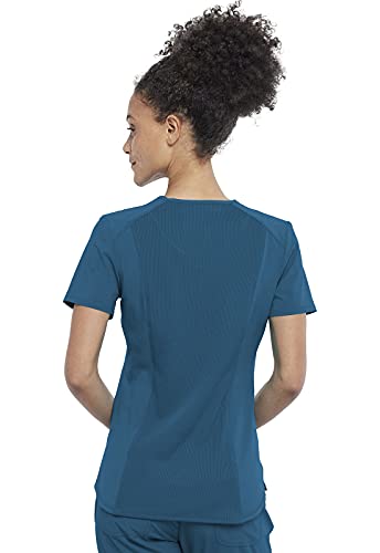 Cherokee Infinity Women Scrubs Top V-Neck CK687A, L, Caribbean Blue