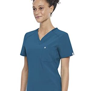 Cherokee Infinity Women Scrubs Top V-Neck CK687A, L, Caribbean Blue