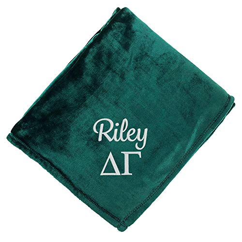 Go Greek Chic Customized Delta Gamma Embroidered Throw Blanket