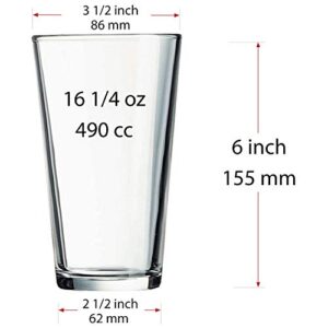 Set of 12 - Drinking Glasses 16 oz Highball Glasses Water Glasses Glass Cups Cup Sets Pint Glasses Beer Glasses Tumblers Bar Glasses Design for Home and Kitchen