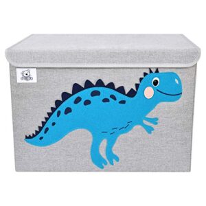 CLCROBD Foldable Large Kids Toy Chest with Flip-Top Lid, Collapsible Fabric Animal Toy Storage Organizer/Bin/Box/Basket/Trunk for Toddler, Children and Baby Nursery (Dinosaur)