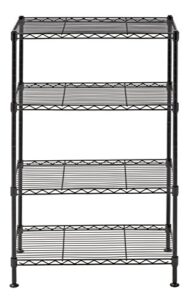 juggernaut storage ws201232-4blk x 12"d x 32"h 4-tier wire shelving unit, 340 lb capacity, black"