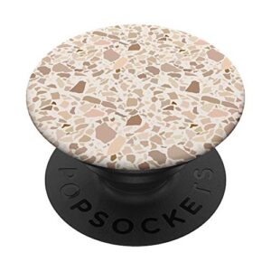 neutral beige terrazzo pattern popsockets swappable popgrip