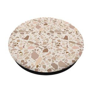 Neutral Beige Terrazzo Pattern PopSockets Swappable PopGrip