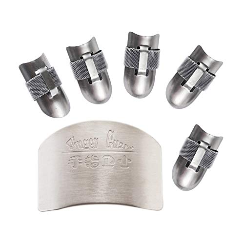 6Pcs 2 Kinds Stainless Steel Finger Guard for Cutting Vegetables Fruit, Finger Protector for Safe, Cutting Protector Avoid Hurting When Slicing Dicing, Kitchen Safe Tool