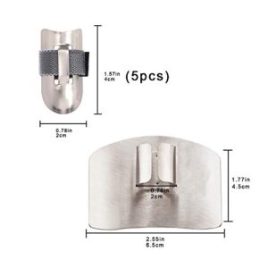 6Pcs 2 Kinds Stainless Steel Finger Guard for Cutting Vegetables Fruit, Finger Protector for Safe, Cutting Protector Avoid Hurting When Slicing Dicing, Kitchen Safe Tool