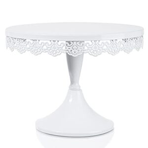 trspcwr white cake stand 10in , metal dessert display stands cupcake holder, decor for wedding, birthday, party, round