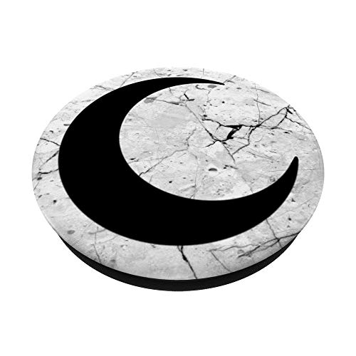 Black Crescent Moon White PopSockets Swappable PopGrip