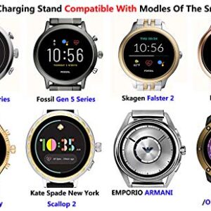 2PACK Charger Dock Compatible with Fossil Gen 5 Garrett Hr/Carlyle/Julianna,Gen 4 Explorist HR/Venture HR/Sport,Emporio Armani,Skagen falster 2,Misfit Vapor 2,Diesel Guard 2.5, Smart Watch