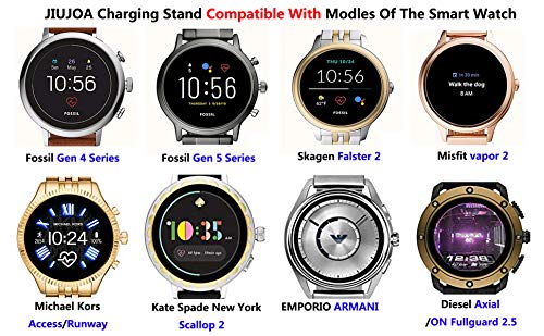 2PACK Charger Dock Compatible with Fossil Gen 5 Garrett Hr/Carlyle/Julianna,Gen 4 Explorist HR/Venture HR/Sport,Emporio Armani,Skagen falster 2,Misfit Vapor 2,Diesel Guard 2.5, Smart Watch