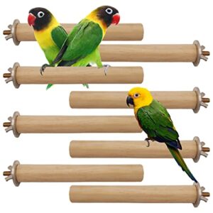 hamiledyi bird perch bird stand bird cage accessories platform natural wood perch stick playground for small medium birds cockatiel parakeet conure cage accessory (8 pcs)