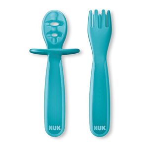 nuk pretensil dipper spoon and fork, 2 pack, 6+ months