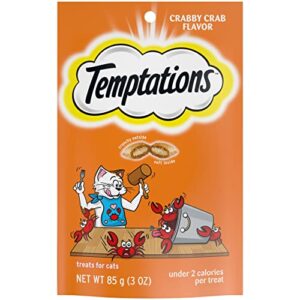 temptations crunchy and soft cat treats, crabby crab, 3 ounce (pack of 12)