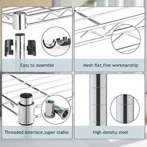 6 Tier Storage Shelves Metal Wire Shelving Unit with Wheels, 6000LBS Weight Capacity Heavy Duty NSF Height Adjustable Garage Shelving Utility Steel Commercial Grade Shelving Rack for Garage Kitchen