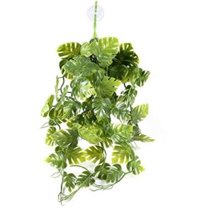 pangea hanging plants deluxe decor for reptile enclosure habitat (green)