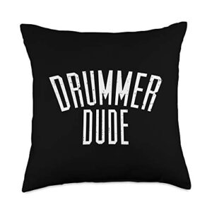 boredkoalas drummer pillows rock music drum gifts drummer dude drum lover percussionist boys men gift throw pillow, 18x18, multicolor