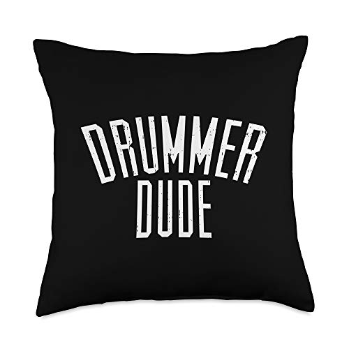 BoredKoalas Drummer Pillows Rock Music Drum Gifts Drummer Dude Drum Lover Percussionist Boys Men Gift Throw Pillow, 18x18, Multicolor