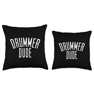 BoredKoalas Drummer Pillows Rock Music Drum Gifts Drummer Dude Drum Lover Percussionist Boys Men Gift Throw Pillow, 18x18, Multicolor