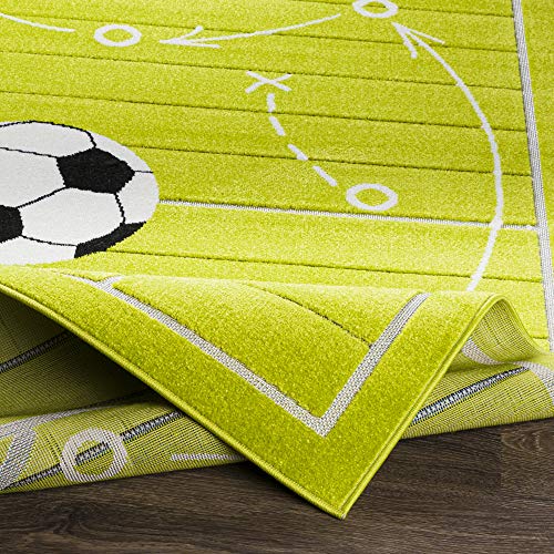 Artistic Weavers Brandi Kids Soccer Area Rug, 3'11" x 5'7", Lime