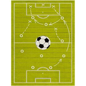 Artistic Weavers Brandi Kids Soccer Area Rug, 3'11" x 5'7", Lime