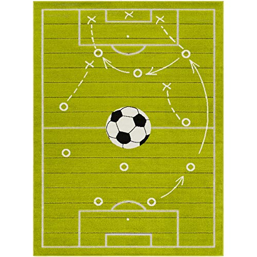 Artistic Weavers Brandi Kids Soccer Area Rug, 3'11" x 5'7", Lime