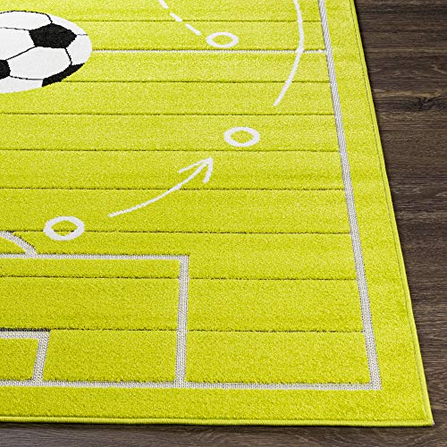 Artistic Weavers Brandi Kids Soccer Area Rug, 3'11" x 5'7", Lime