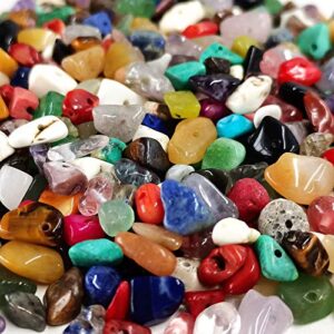 500pcs natural chip stone beads multicolor 5mm to 8mm irregular gemstone healing crystal loose rocks bead hole drilled diy for bracelet necklace earrings jewelry making craft