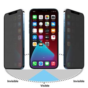 Keegud Matte Privacy Screen Protector for iPhone 12 Pro Max Tempered Glass [Anti Spy] [Anti Glare] [Anti Fingerprints] Edge To Edge Full Coverage 9H Film Silky Smooth for iPhone Games - 6.7 Inch