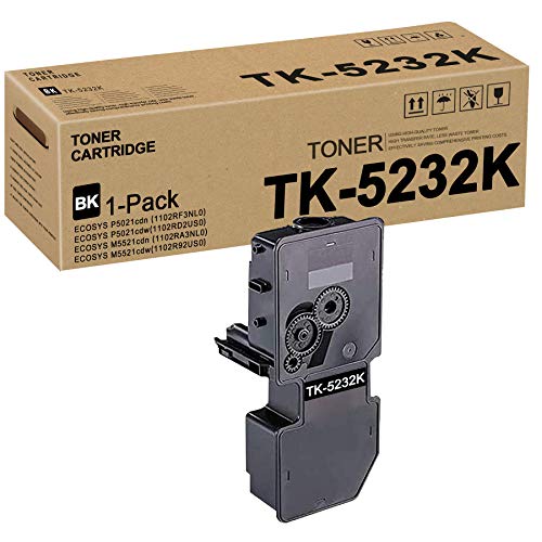 TK-5232K TK5232K 1T02R90US0 Toner Cartridge (Black,1 Pack) Replacement for Kyocera ECOSYS P5021cdn (1102RF3NL0) P5021cdw(1102RD2US0) M5521cdn(1102RA3NL0) M5521cdw(1102R92US0) Toner Kit Printer