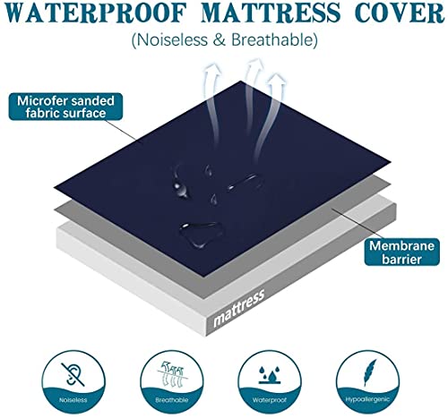 Mielmoon The Original Medical Waterproof Mattress Vinyl Double Sided Tight top USA (6", Full)