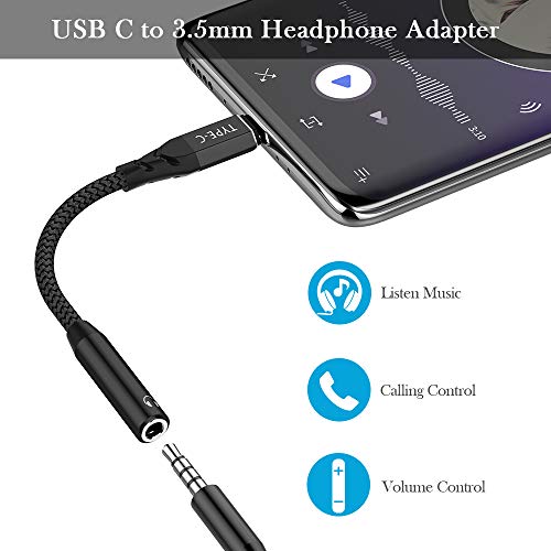 APETOO USB C to 3.5mm Adapter for Samsung S23 Ultra S22 S21 S20 FE A53 Flip4,USB-C to 3.5mm Headphone Jack Audio Dongle Adapter Hi-Res DAC for Galaxy Note 20 10+ Tab S7 Pixel 6a 6 7 5 4XL OnePlus 10 9