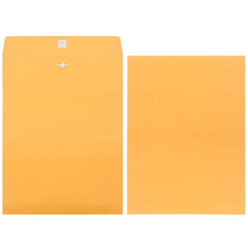 4 Sizes Clasp Envelopes Kraft Paper Catalog Clasp Envelope with Clasp Closure for Filing, Storing or Mailing Documents, 50 Pieces (Yellow,5 x7 In,6 x 9 In,9 x 12 In,10 x 13 In)