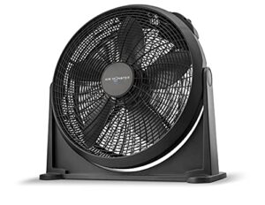 air monster 20 inch air circulator fan, floor fans, high velocity fan, large fan turbo fan, fans for home, bedroom, wall mount fan, 3 speed settings, adjustable 180° tilt, black