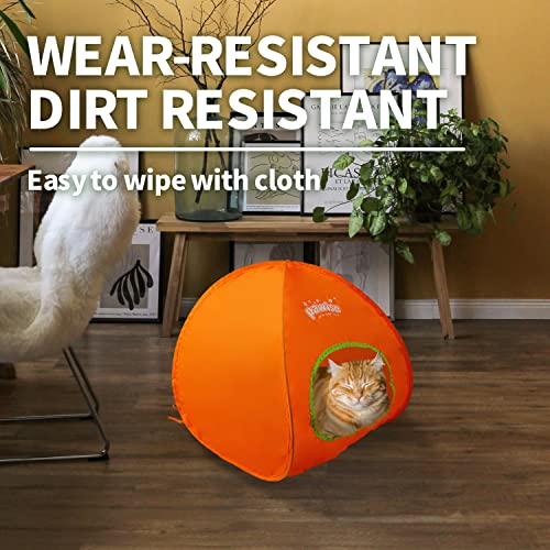 PAWISE Cat Toys Cat Portable Cat Cube Pop Up Collapsible Kitten Indoor Outdoor Toys Pet Foldable Breathable Pet Tent Bed Kitten Puppy House Playing Toy (Color Random)