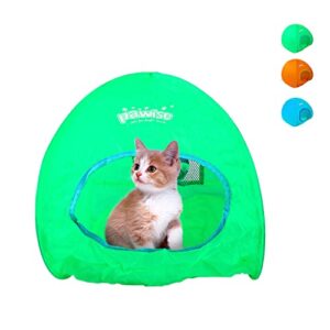 PAWISE Cat Toys Cat Portable Cat Cube Pop Up Collapsible Kitten Indoor Outdoor Toys Pet Foldable Breathable Pet Tent Bed Kitten Puppy House Playing Toy (Color Random)