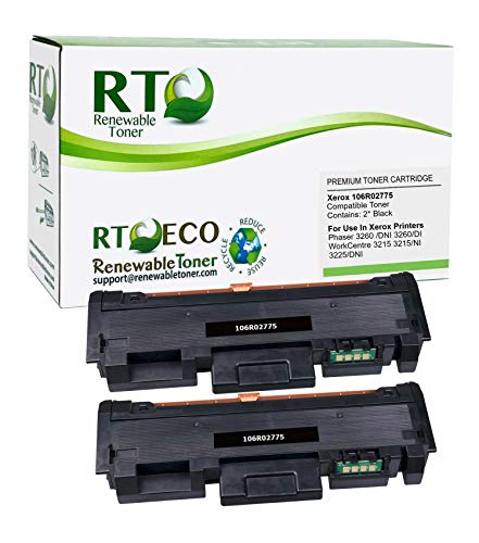 Renewable Toner Compatible Toner Cartridge Replacement for Xerox 106R02775 106R2775 WorkCentre 3260 /DNI 3260/DI 3215 3215/NI 3225/DNI (Pack of 2)