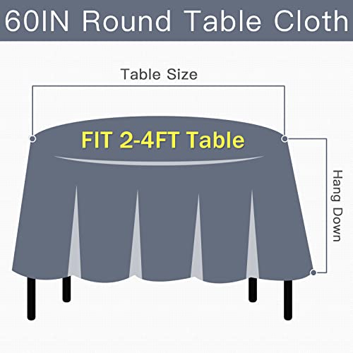 Vonabem Table Cloth Tassel Cotton Linen Table Cover for Kitchen Dinning Wrinkle Free Table Cloths (Coffee, 60in Round)