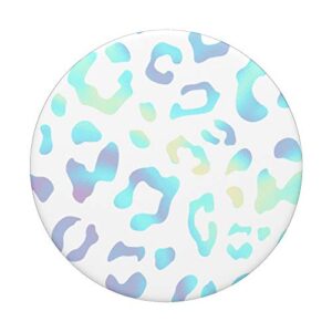 Rainbow Leopard Cheetah White PopSockets Swappable PopGrip