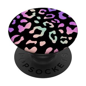 rainbow leopard cheetah black popsockets swappable popgrip