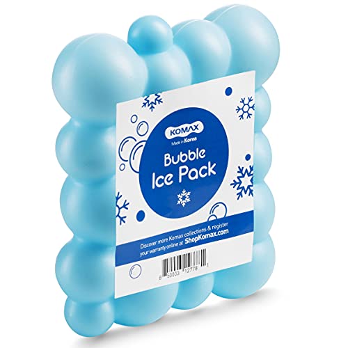 Komax Lunch Box Ice Packs | Set of 2 Reusable Bubble Ice Packs for Lunch Bags & Coolers | 5.1 x 4.3 Slim Freezer Packs | 12-hr Cool Long Lasting Ice Packs