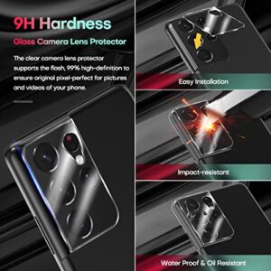 HATOSHI for Samsung Galaxy S21 Ultra Screen Protector, 2 Pack Flexible TPU Screen Protector +2 Pack Camera Lens Protector for S21 Ultra 6.8-inch, HD Clear Full Coverage Film Support Fingerprint Unlock