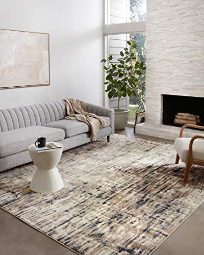 Loloi II Spirit Collection SPI-02 Stone/Blue, Contemporary 9'-4" x 13' Area Rug