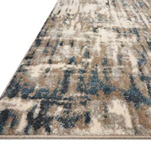 Loloi II Spirit Collection SPI-02 Stone/Blue, Contemporary 9'-4" x 13' Area Rug